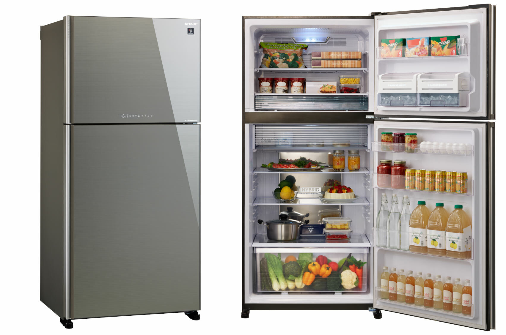 Холодильник Sharp SJ-XG60PGSL, 2 камеры, 600 л, No Frost, инверторный, серебристый