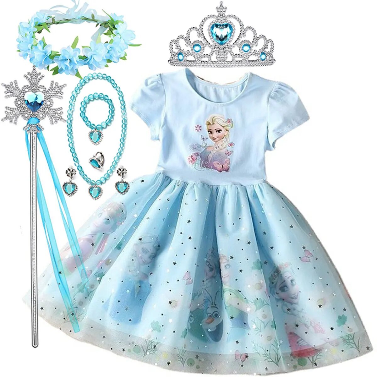 Платье Disney Эльза синее для девочки 4T(Tag 120), Elsa Set 4