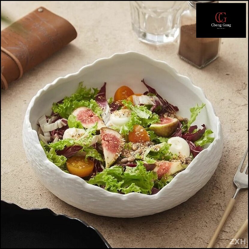 Салатница "Геометрический рисунок", керамическая, овальная, эксклюзивная, для горячих напитков