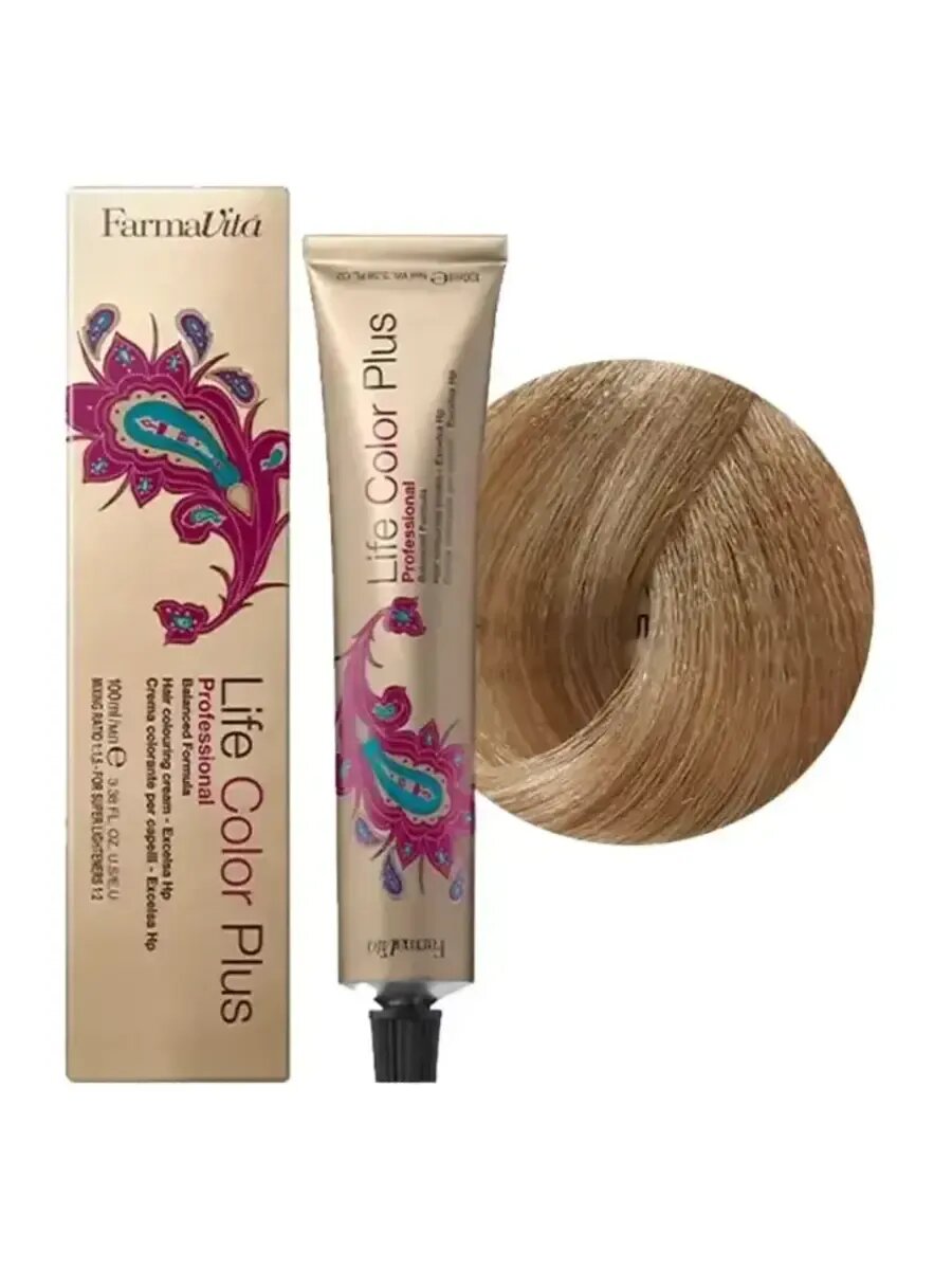 Краска для волос Farmavita Hair Coloring Life Color Plus Prof, Перманентный краситель с низким содержанием аммиака, 9.1
