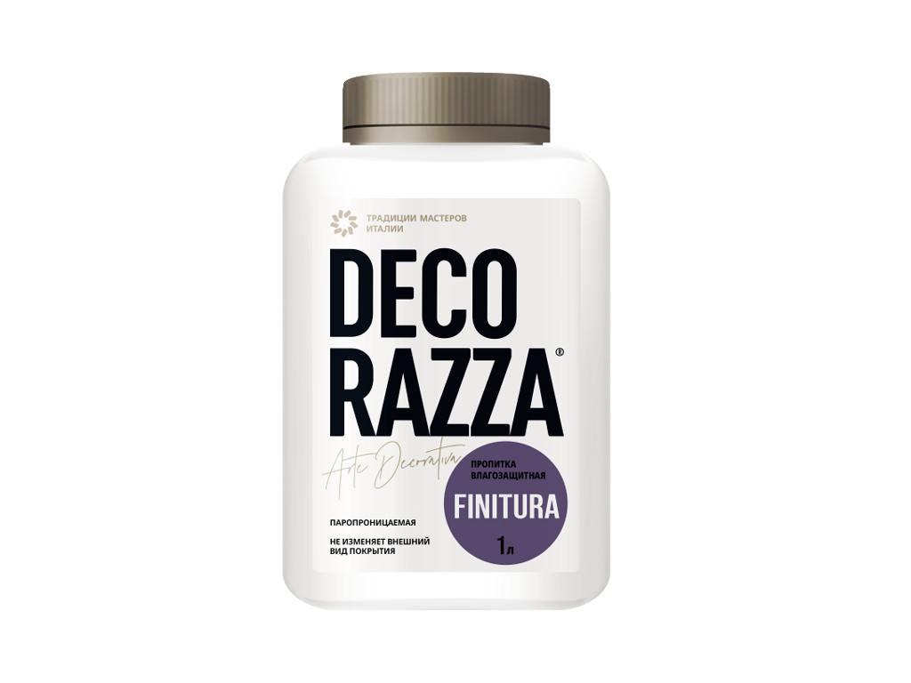 Пропитка Влагозащитная Decorazza Finitura 1л Бесцветный не Меняет Внешний Вид Покрытия / Декоразза Финитура.