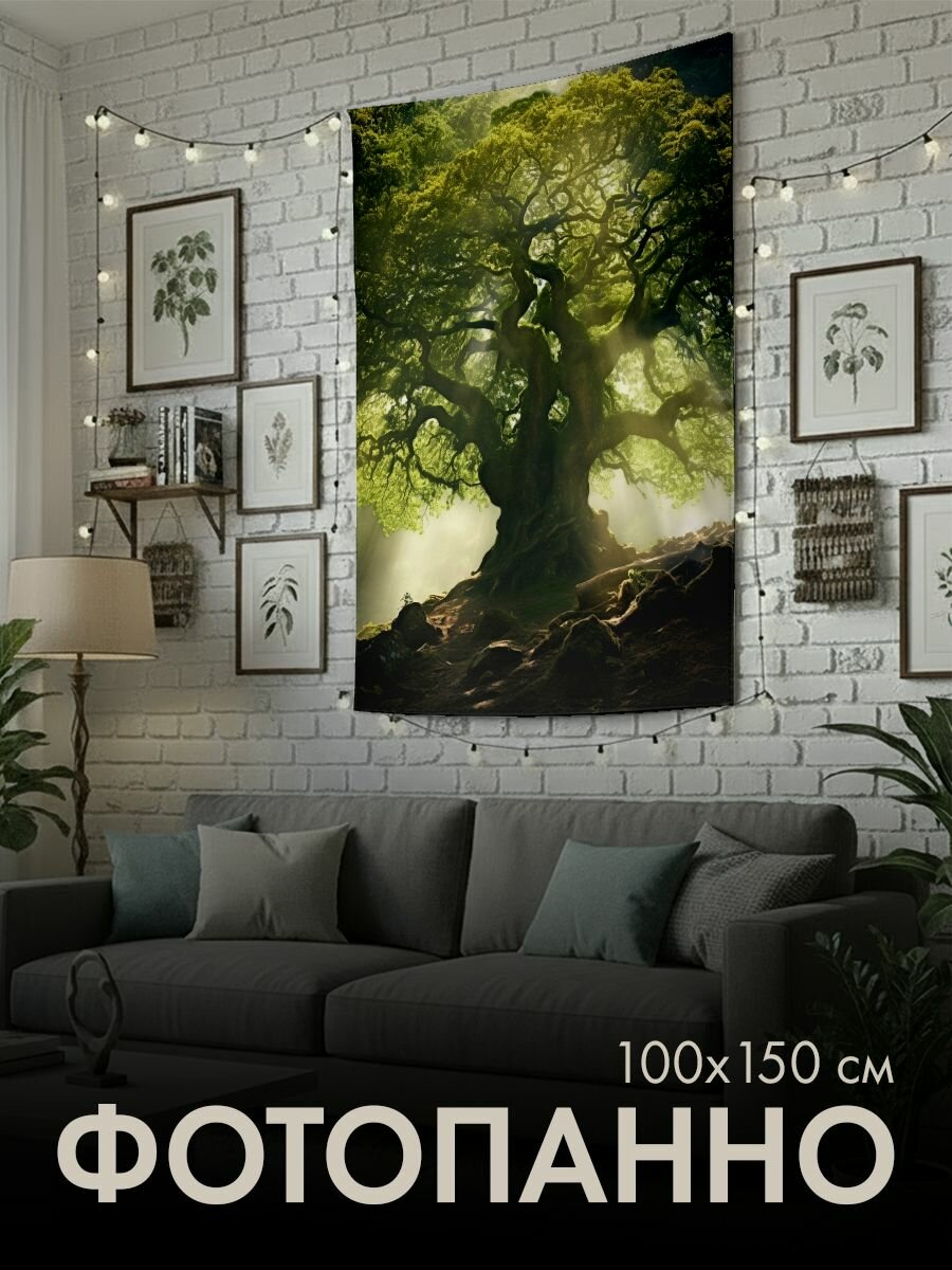 Панно тканевое PrintyFull / 100x150 см / Дуб, узловатые