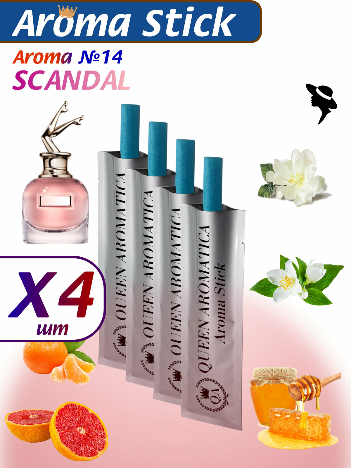 Ароматизатор в машину Queen Aromatica - Сменные арома стики Scandal (JPG Scandal) S-14