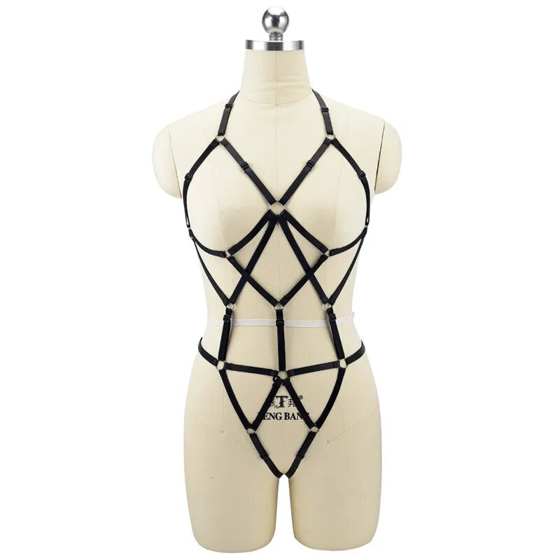 Красные подвязки, пояс для тела, бондаж, чулки, пояс для подтяжек, эластичный регулируемый ремень, нижнее белье, готическая фетиш-танцевальная одежда