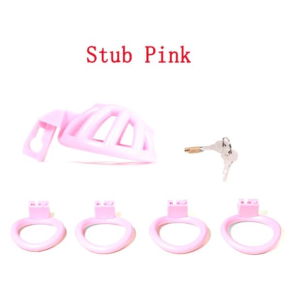 Супер маленькое кольцо для пениса 2023, клетка целомудрия Сисси, устройство целомудрия с stub pink