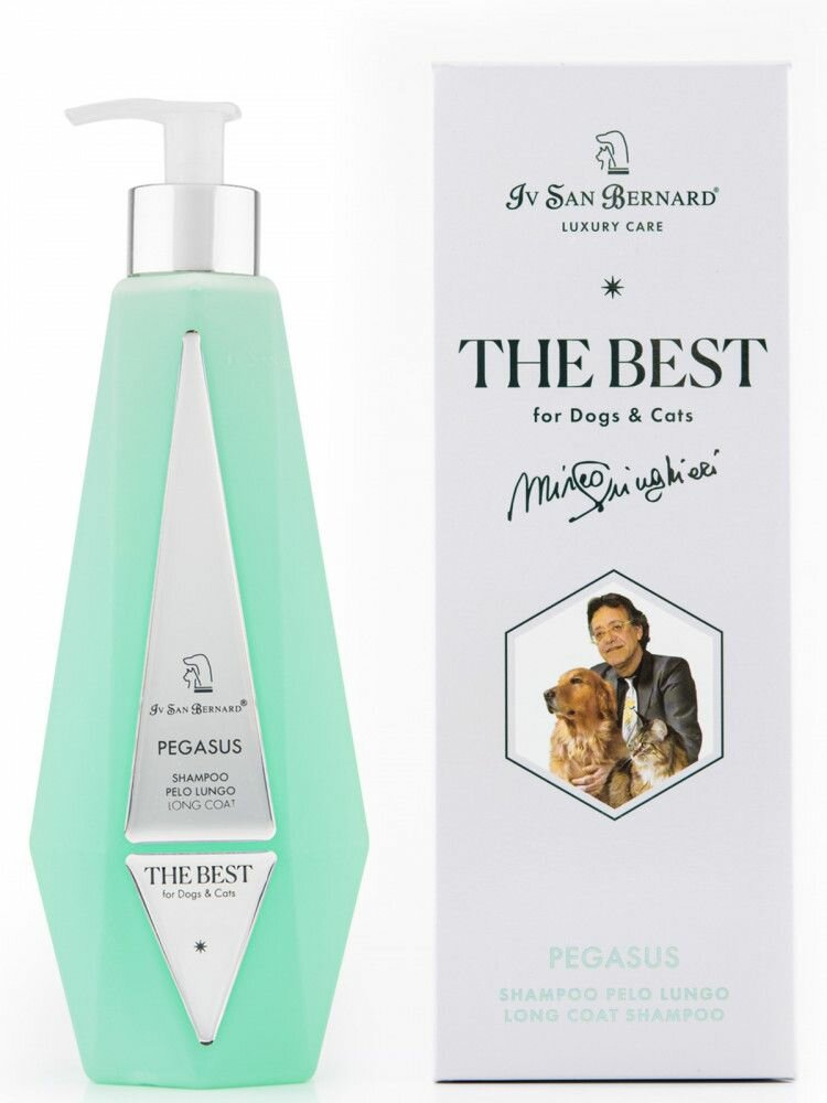 Iv San Bernard The Best line Pegasus Шампунь для собак и кошек, для длинной шерсти с экстрактом мальвы, 550 мл