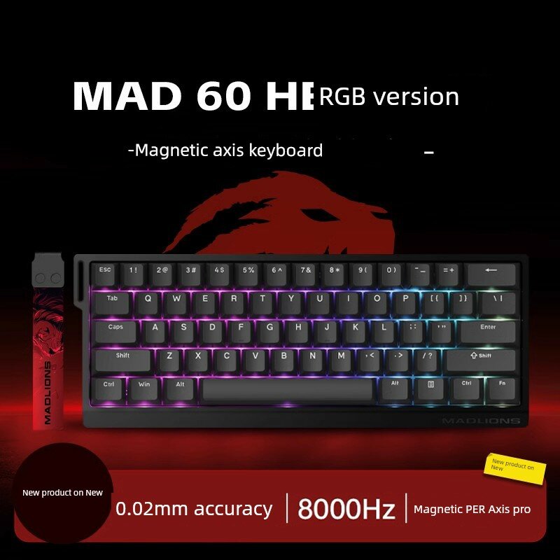 Игровая клавиатура Meijia Shi MAD60/68 HE с магнитными переключателями, 61/68 клавиш, MAD60, полностью программируемая,