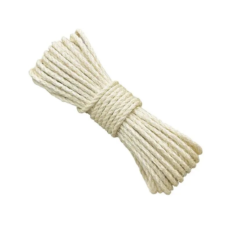 Натуральный сизалевый канат для кошачьих деревьев диаметром 4 мм и длиной 20 метров / Замена когтеточки для кошек