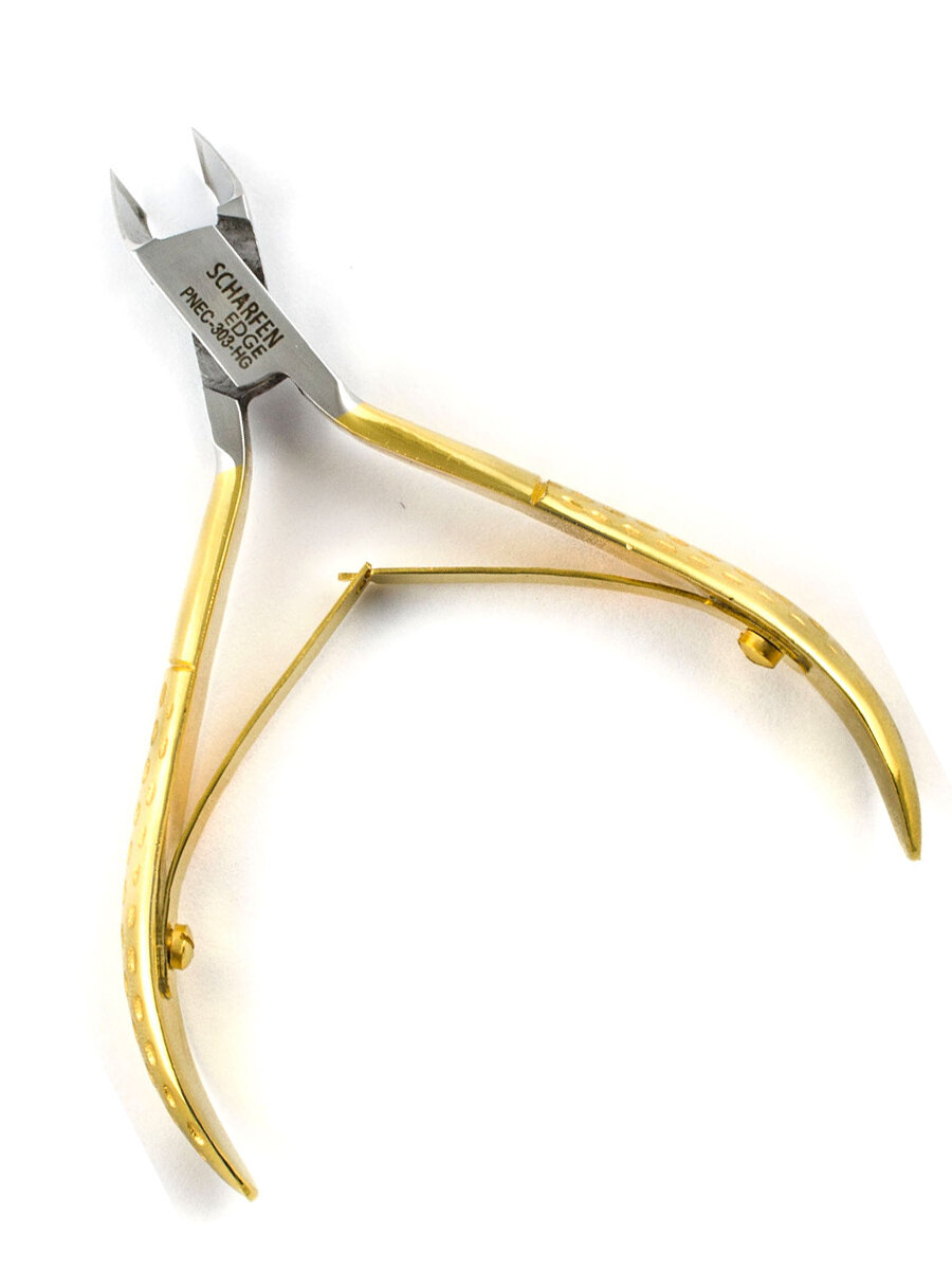 Кусачки для ногтей, нержавеющая сталь, "позолоченные" ручки