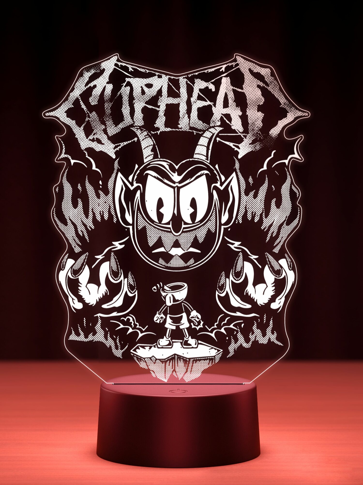 Ночник Игра Капхэд - CupHead. Подарок геймеру — декор для игровой комнаты с символикой популярных игр, узнаваемыми персонажами и атмосферой киберспорта.