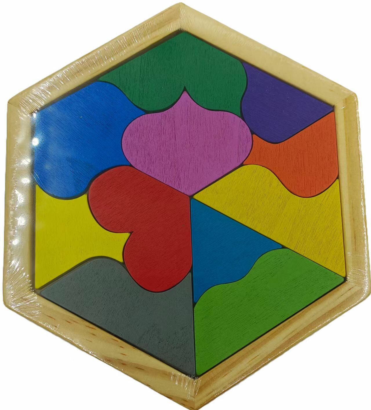 Математика учит мыслить деревянные строительные блоки геометрическая головоломка головоломки шестиугольная развивающая