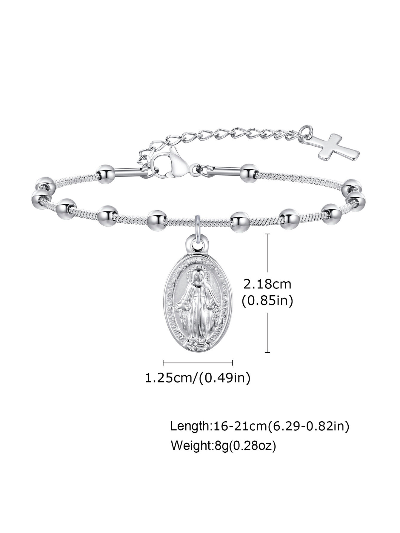 Браслет для гадания, YM Дева Мария Сталь Золото Змеиная цепь Ретро