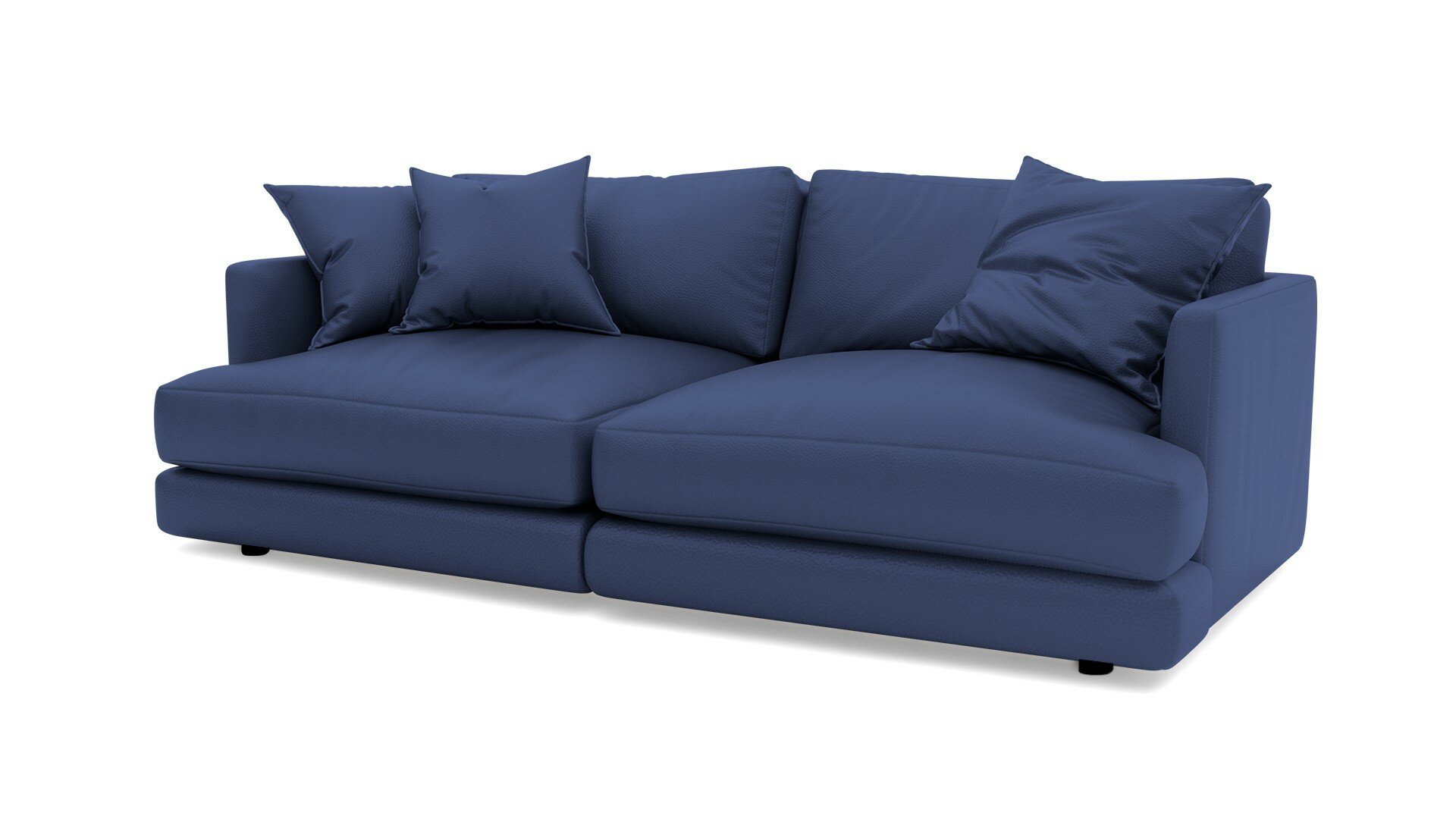 Диван Ибица 2 Galaxy Blue (экокожа) NEW 212x105x87 см, синий Экокожа, еврокнижка GOODFORM