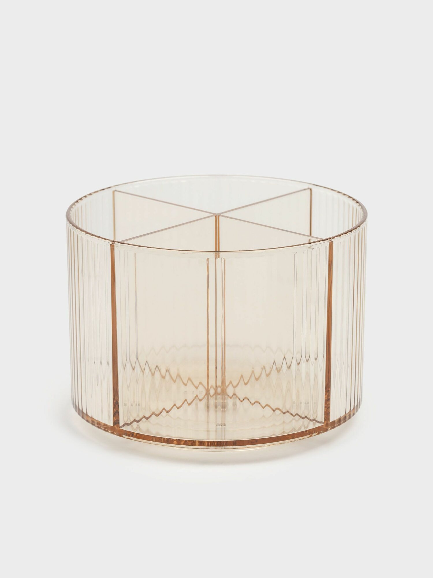 Органайзер для косметики, 15х10 см, 4 отд, вращающийся, пластик, янтарный, Ribby color