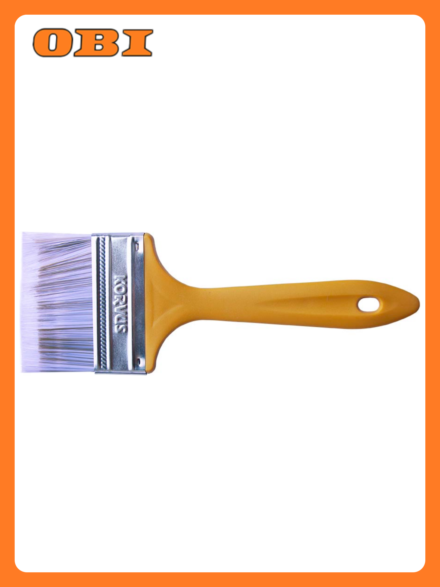 Кисть плоская "Хобби", искусственная щетина, пласт. рукоятка, 75мм