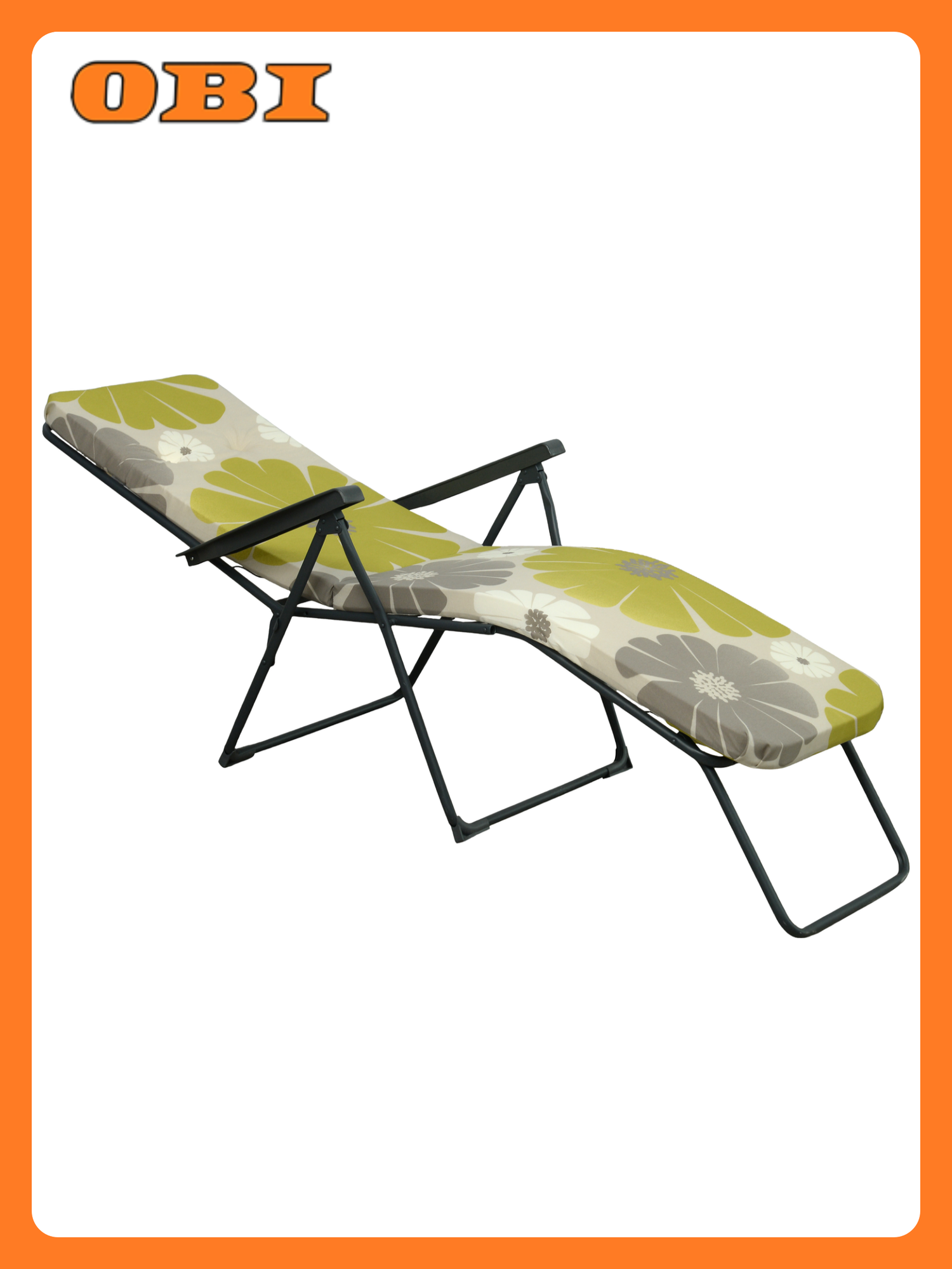 Кресло-шезлонг Olsa "Альберто", текстиль, складная конструкция, подголовник, до 110кг