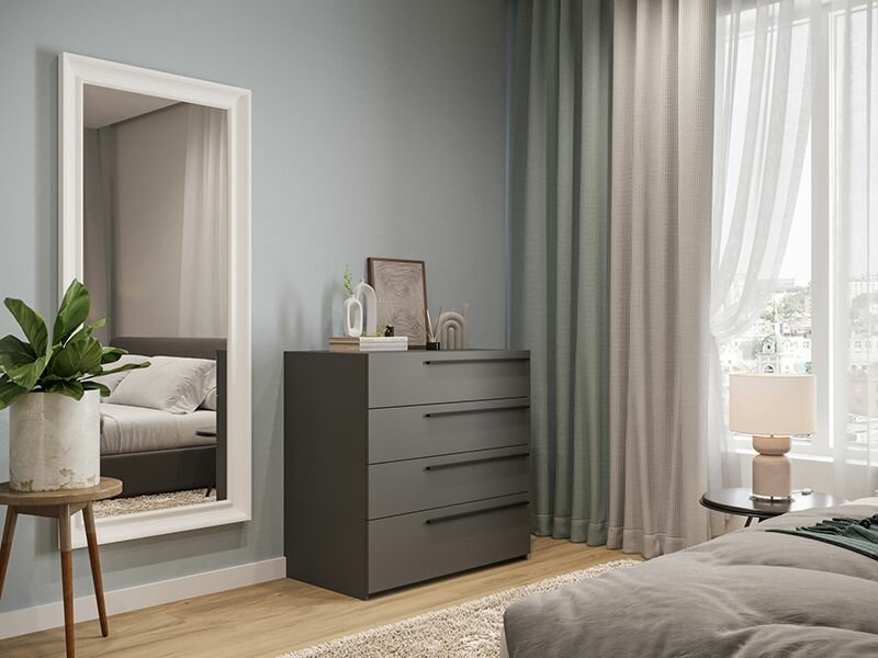 Комод с ящиками "Лорена Пакс" 90х90х52 Серый графит