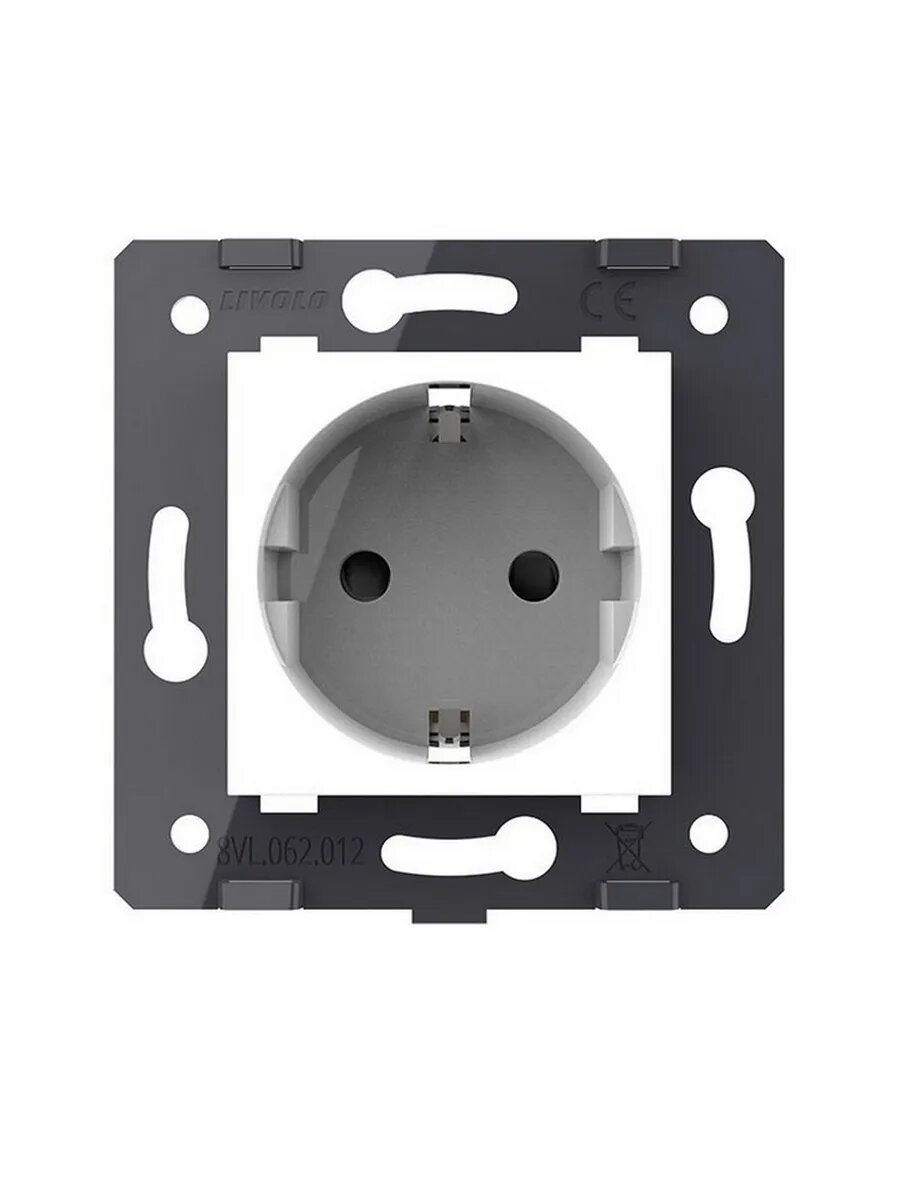 Розетка внутренняя одинарная с заземлением, зажимы 16A