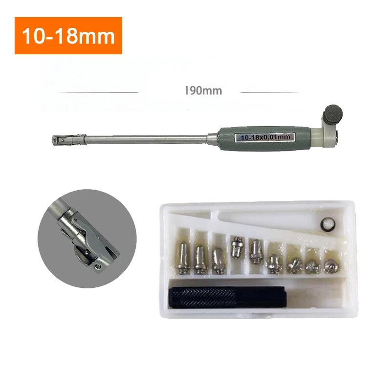HKFLYTOOL Измерительный стержень внутреннего диаметра 10-18-35-50-160 мм + щуп 10 мм 10-18mm