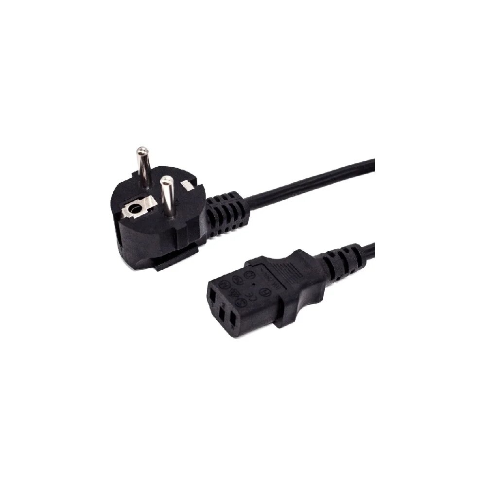 Кабель питания CEE 7/7, 1.2 м, омеднённый алюминий, ПВХ, чёрный