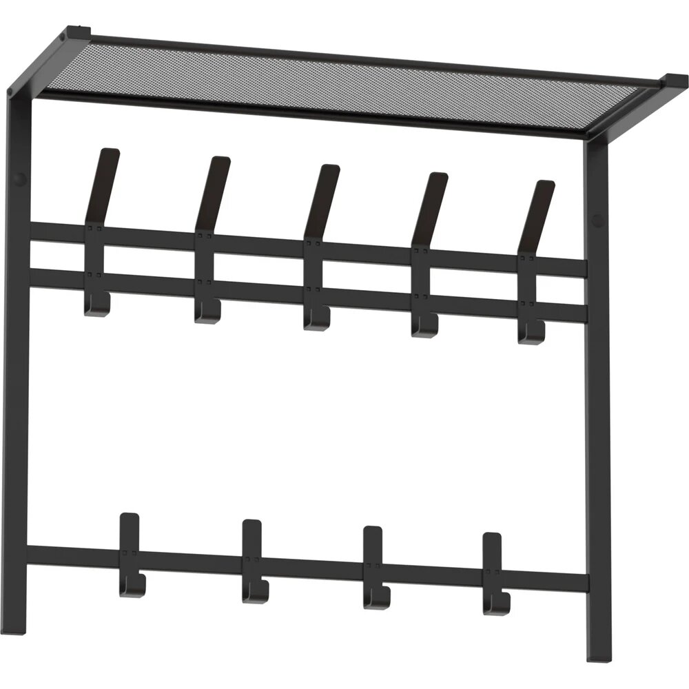 Вешалка ЗМИ с полкой 2-х ярусная Торонто 22, hanger with shelf черный ВСПТ22 Ч