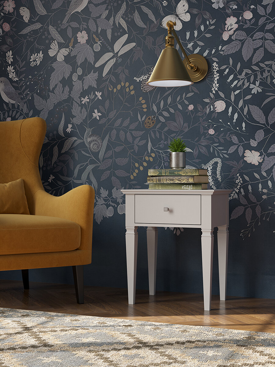 Тумба прикроватная ММЦ Спальня Ольса -С 01 (белый лак) из массива сосны