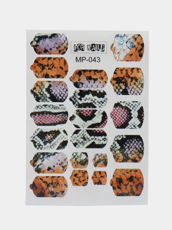 Наклейки плёнки для ногтей "Змеиный принт", MP043, для маникюра и педикюра