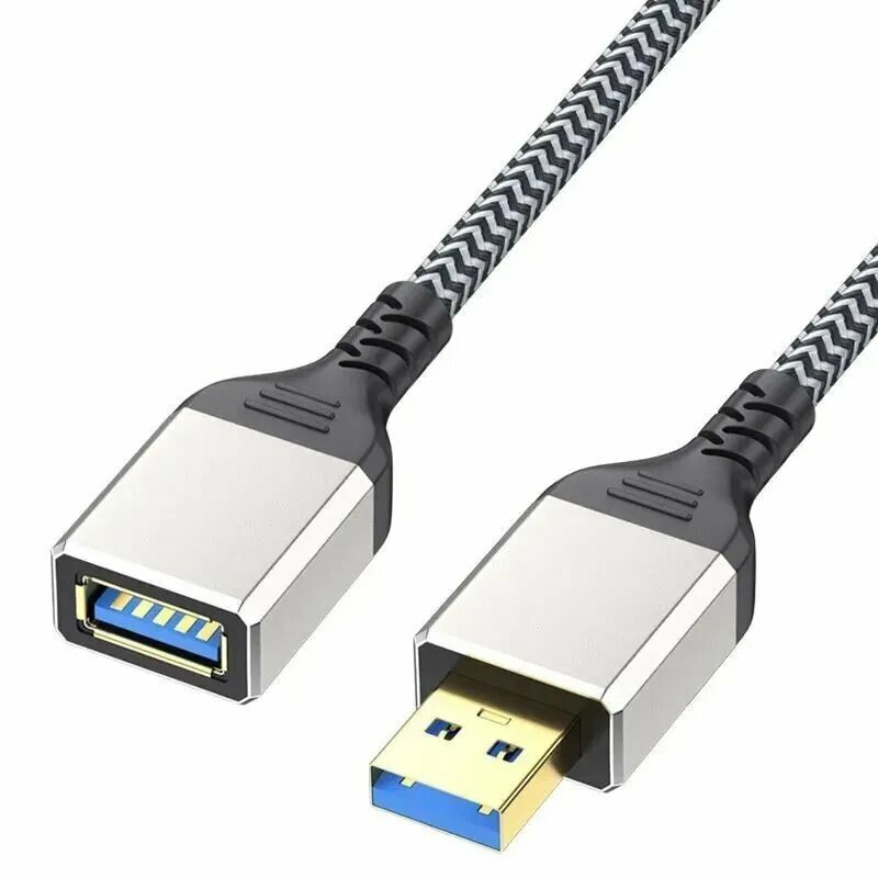Удлинитель кабеля USB 3.0 Type-A/USB 3.0 Type-A, 3 м, серебристый