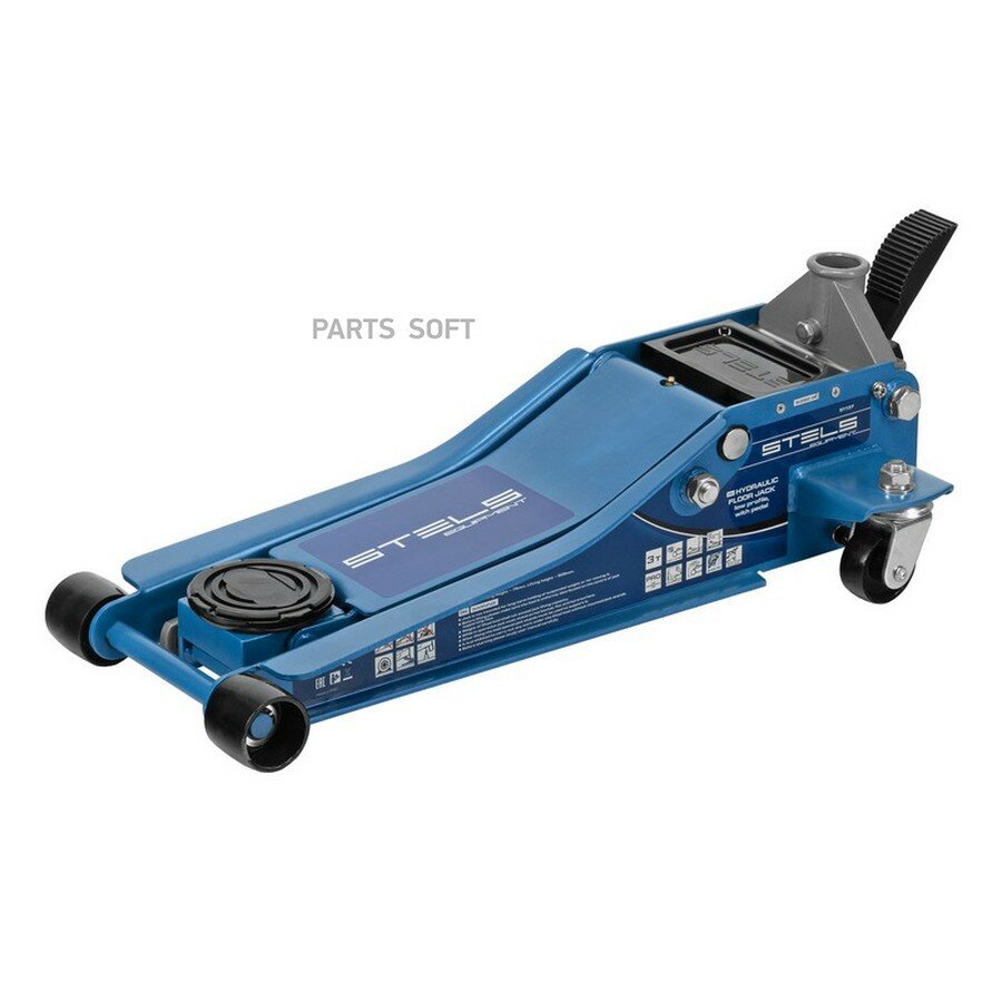 Домкрат гидравлический подкатной, быстр. подъем, 3т QUICK LIFT, 75-505 мм, проф, с педалью от официального дистрибьютора, STELS, артикул 51137