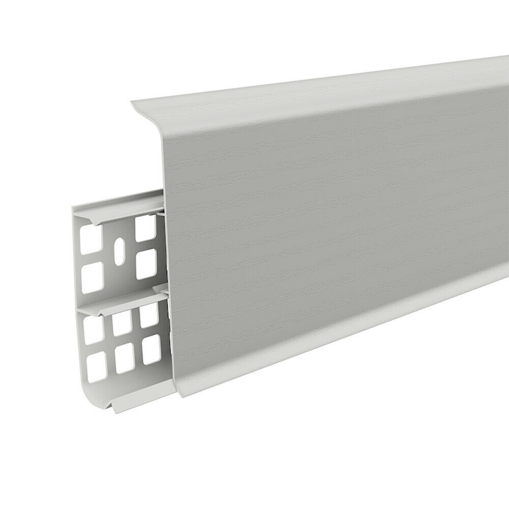 Плинтус ПВХ напольный Деконика 100 мм светло-серый 2200 мм