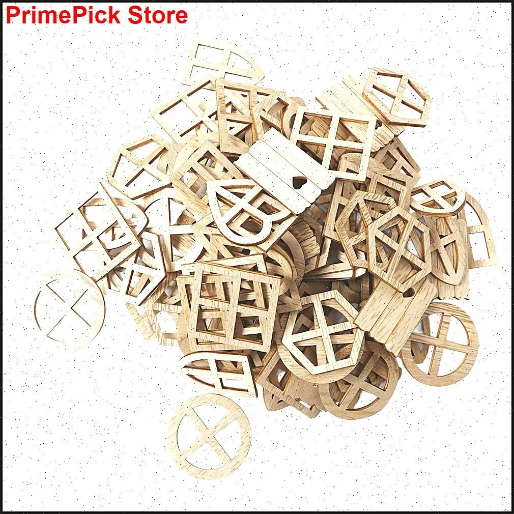 Деревянный домик с окнами и дверями для детского сада - набор для рукоделия (100 шт.)