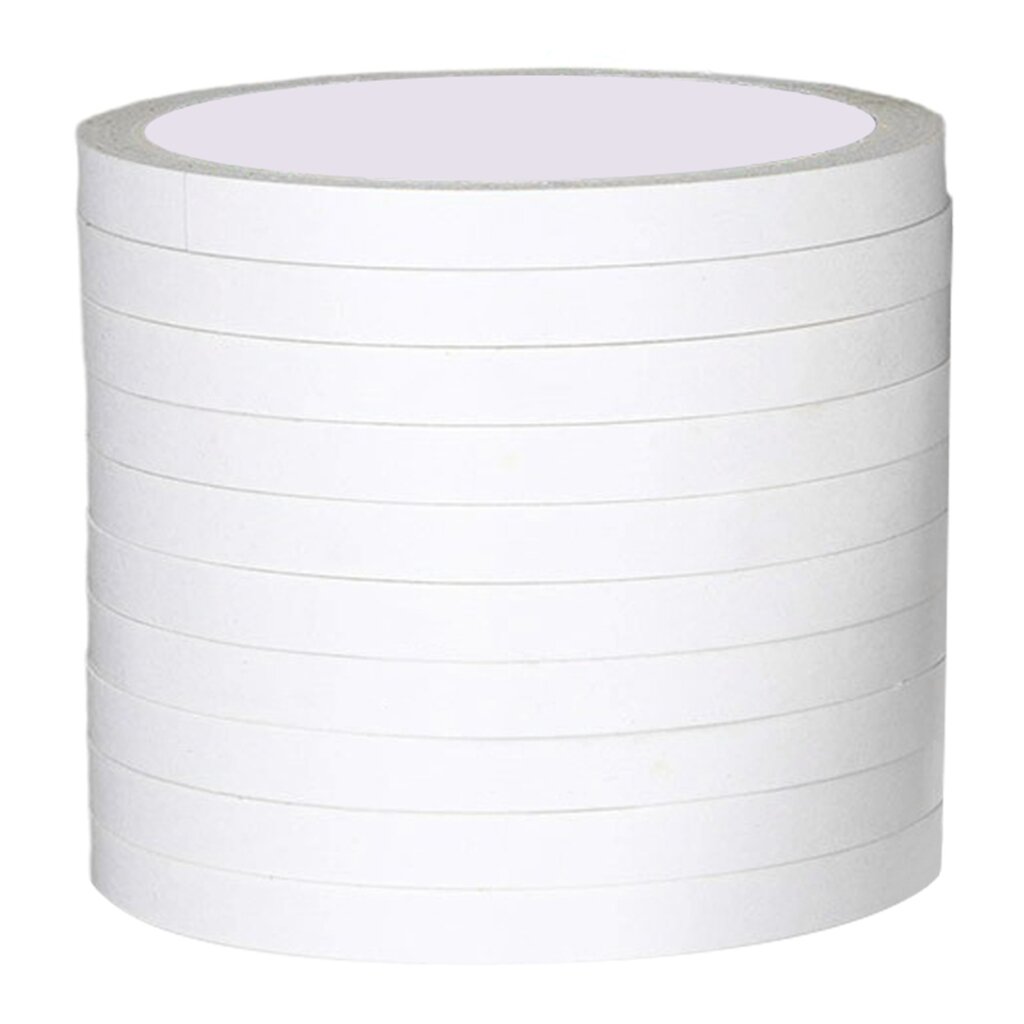 10 рулонов, двусторонний скотч, высокой вязкости, студенческий белый прочный двусторонний скотч ручной работы шириной 0,8 см и длиной 10 метров