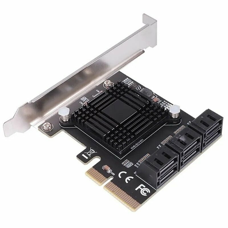 Карта расширения 3 PCI PCI-E/PCIE Контроллер Multiplier SATA3 6Gbps Чип ASMedia ASM1166 для жесткого диска SSD 4X