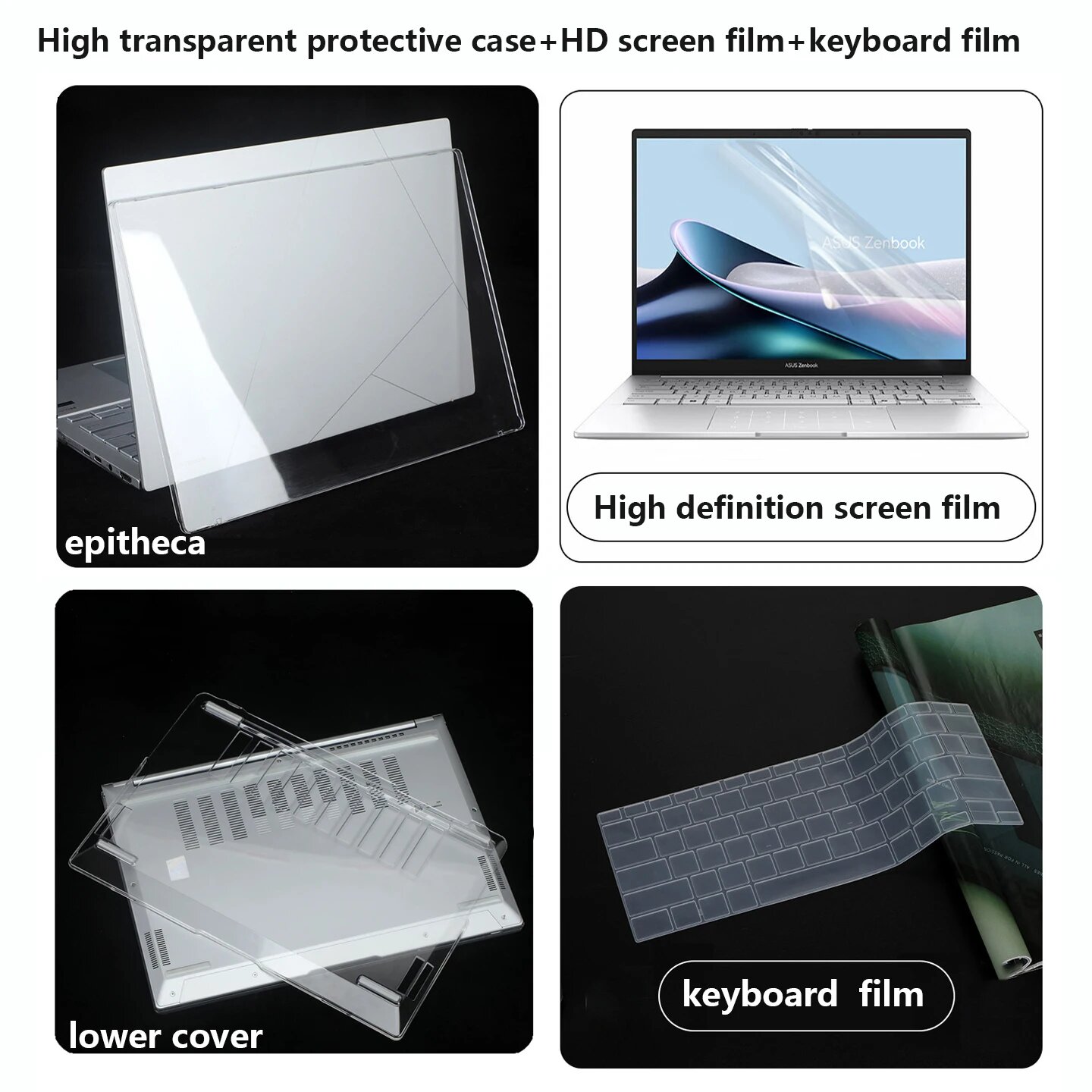 Чехол ASUS Zenbook 14 UX3405C, пленка для экрана и клавиатуры, Discount package 2