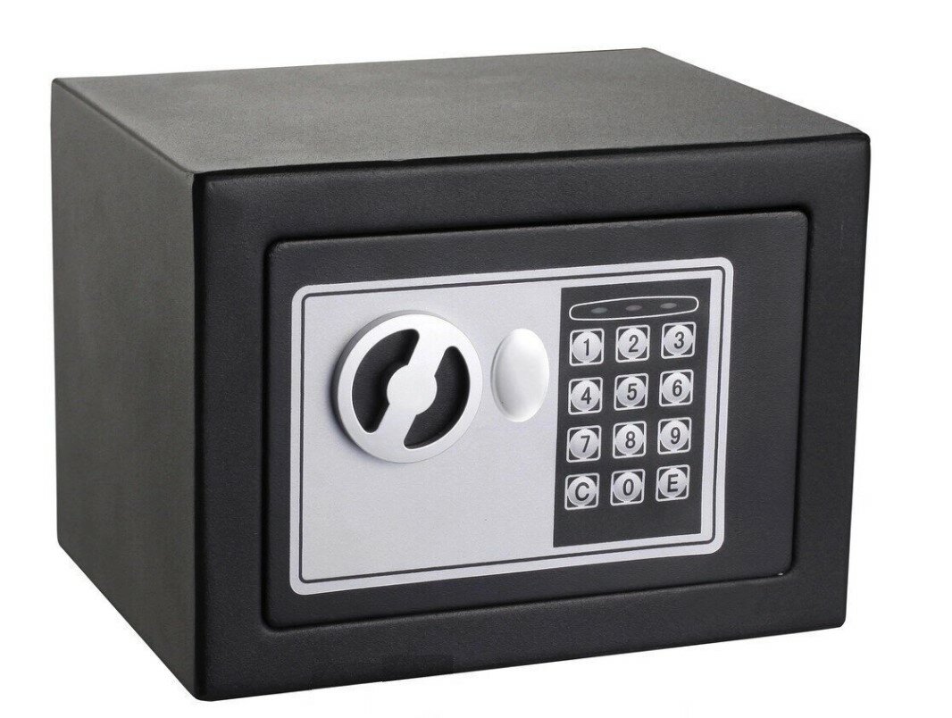 Сейф, электронный кодовый замок, с энергонезависимой памятью , 23 см x 17 см x 17 см