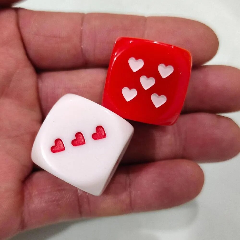 Кубики С Сердечками, Акриловые, Для Игр И Вечеринок, 2 Штуки