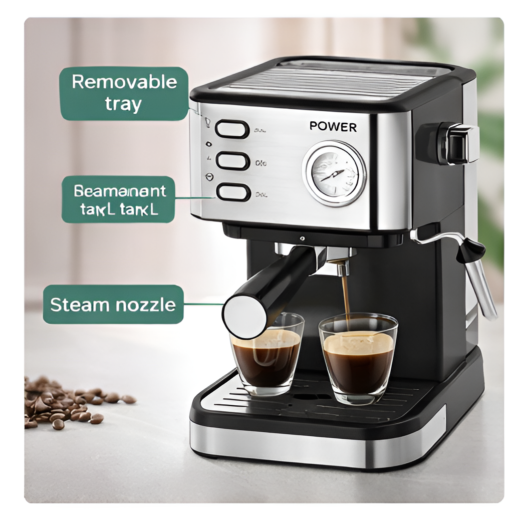 Рожковая кофеварка Cronier CR-352 с капучинатором, 1200 Вт, для дома и офиса