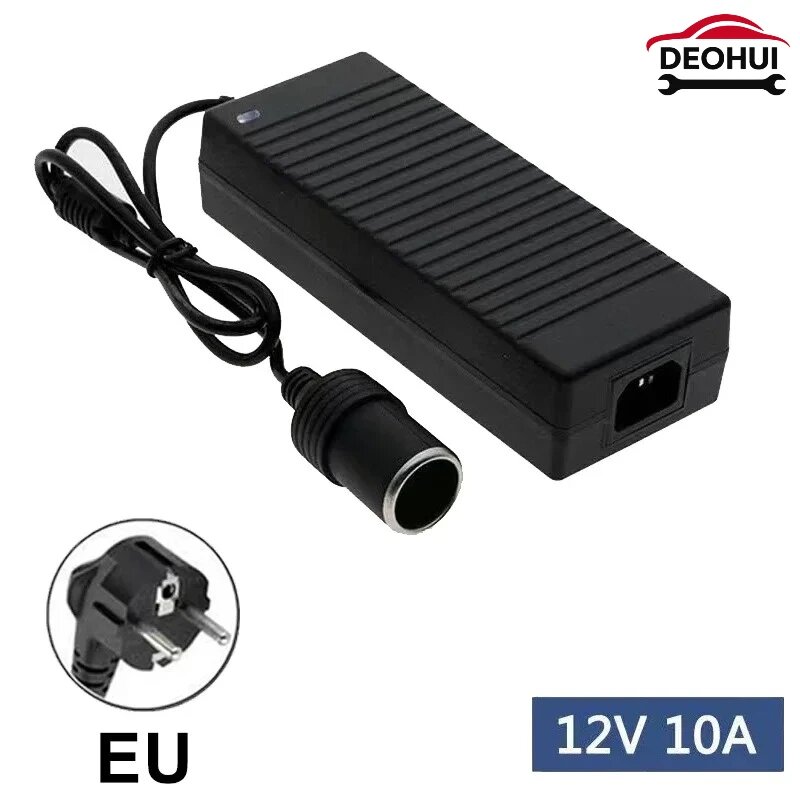Автомобильный адаптер питания CSDOH, преобразователь мощности, адаптер переменного тока от 110 В/220 В до 12 В, 10 А, адаптер питания, прикуриватель, автомобильные аксессуары EU