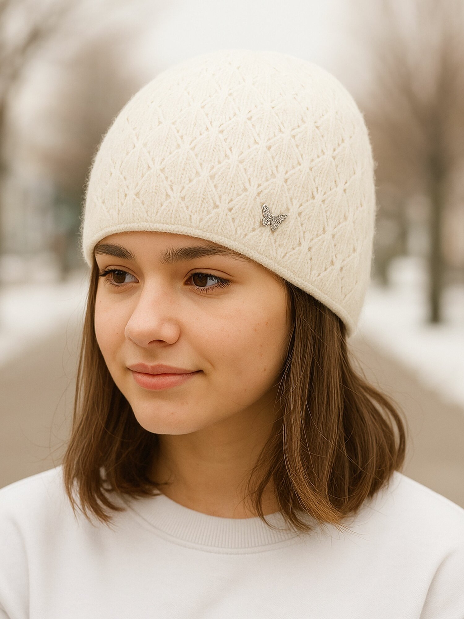 Шапка-бини Зима 2026 для взрослых и детей