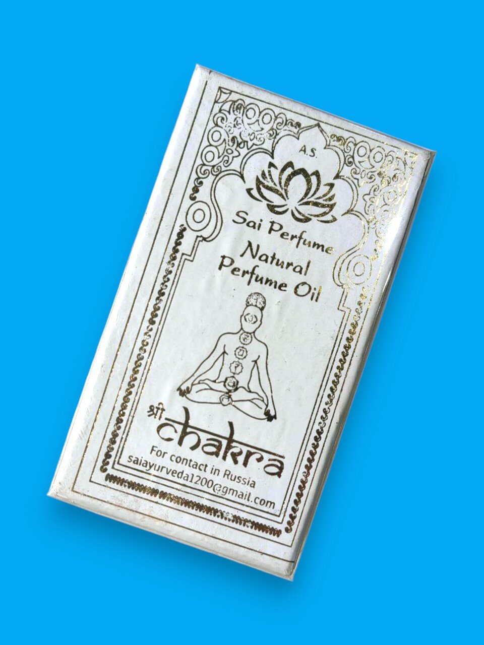 Sai Perfume Natural Oil BLUE MOON, Shri Chakra (Натуральное парфюмерное масло голубая луна, Шри Чакра), коробка, 8 мл.