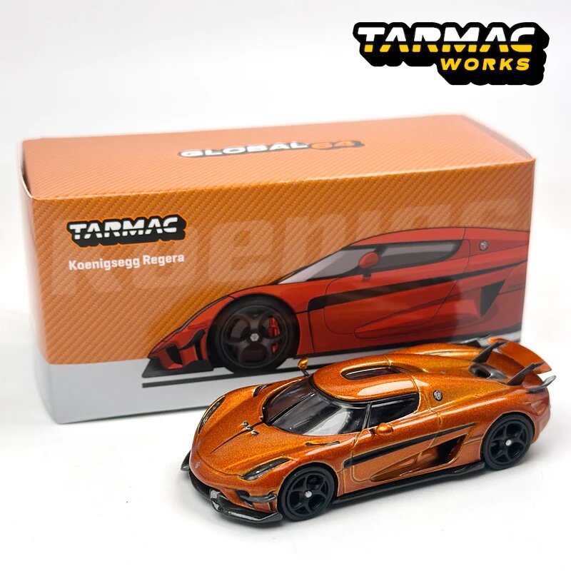Модель автомобиля Tarmac Works Koenigsegg Regera Orange Metallic Stripes 1:64