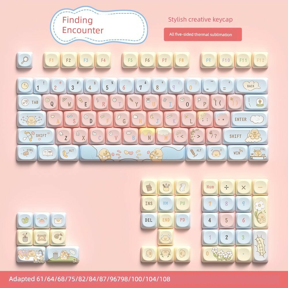 Клавиатуры Key language: силиконовые кейкапы MOA, PBT с сублимационной печатью, милые, совместимы с раскладками