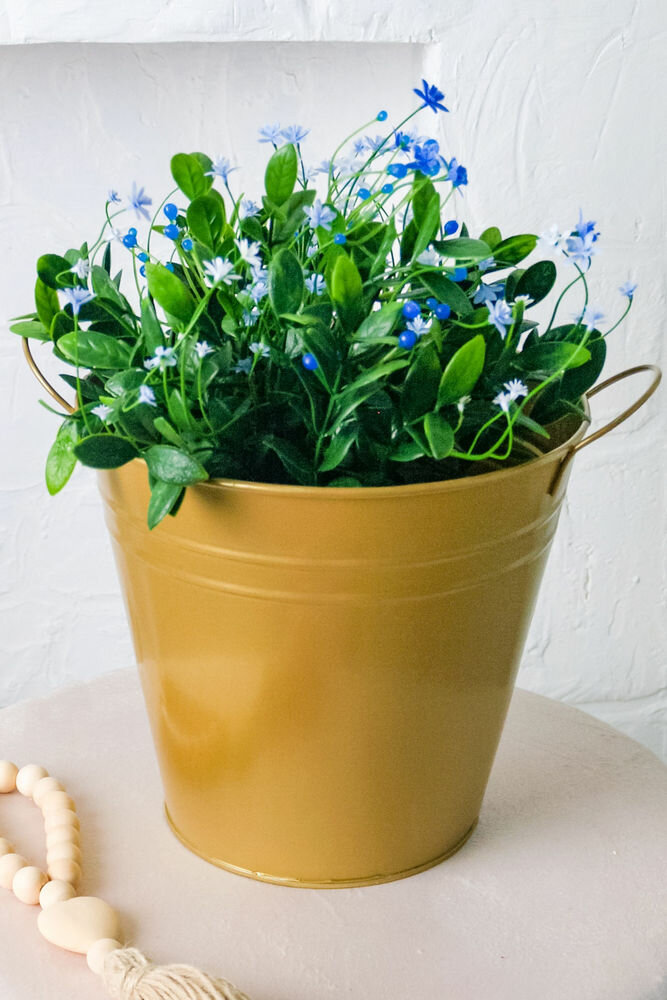 Декоративное кашпо слэйд малое, металл, золотой, 22 см, Edelman 1117478-1