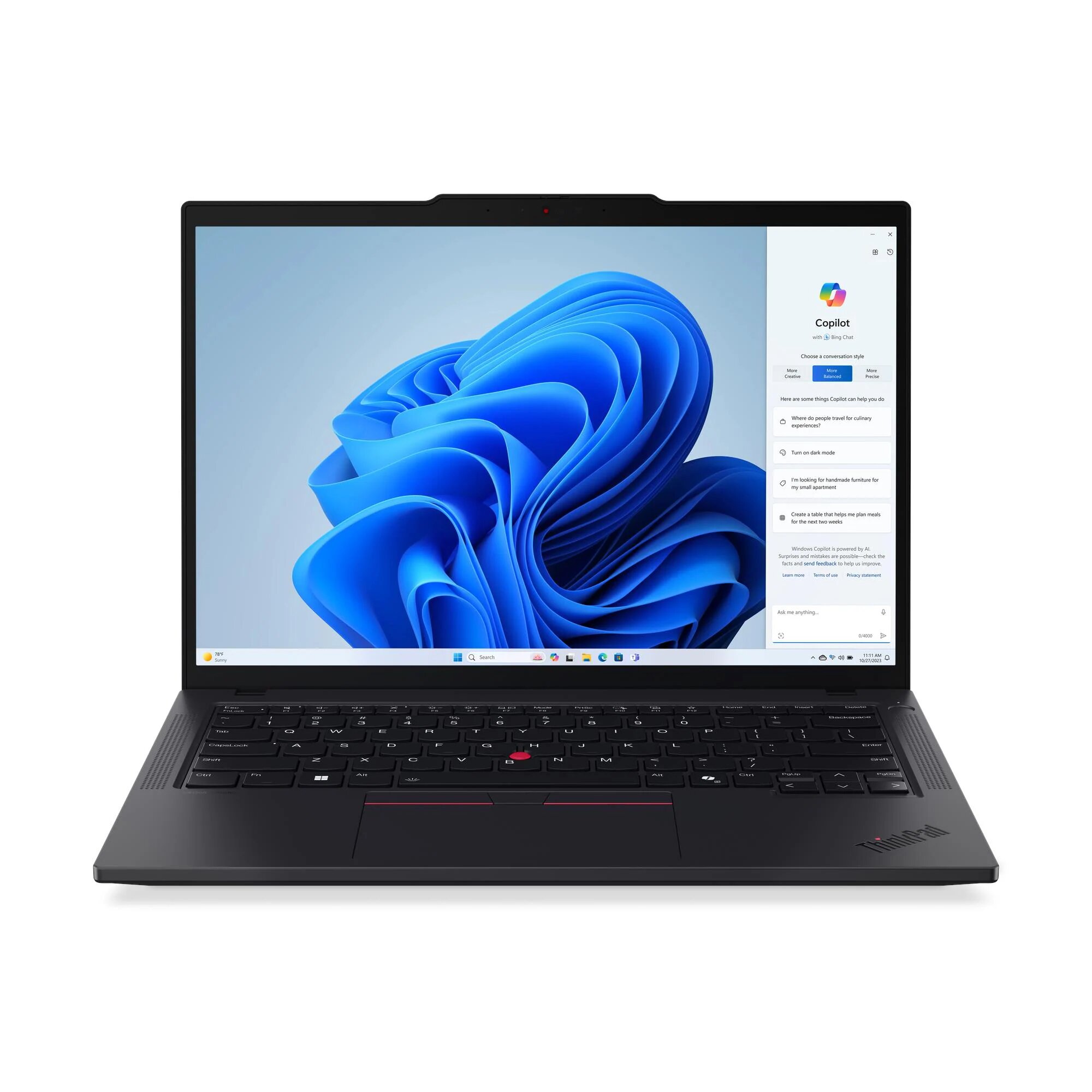 Ноутбук Lenovo ThinkPad T14 Gen 5 , intel Core Ultra 7 155H, 16GB, 256GB, Win11 Pro, black (21MLS01000)