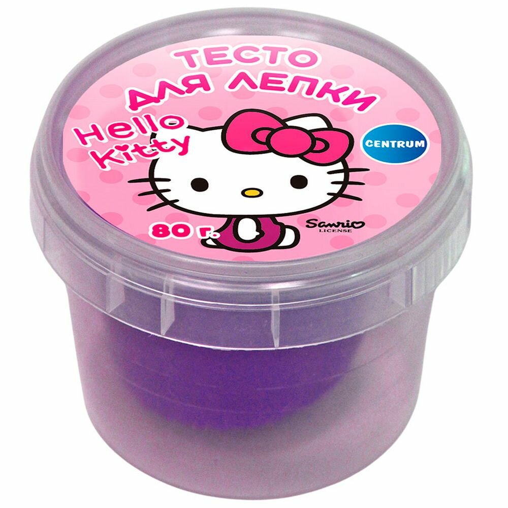Набор Centrum для детского творчества, тесто для лепки hello kitty, цвет фиолетовый, 80 гр, 77948