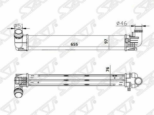 Радиатор интеркулера SAT ST-8200880552 Renault Duster 10-21