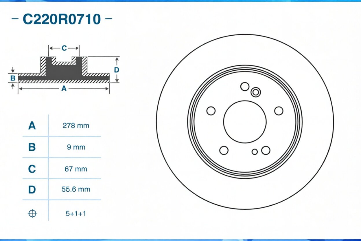 Тормозной диск задний C220R0710 CWORKS арт. C220R0710