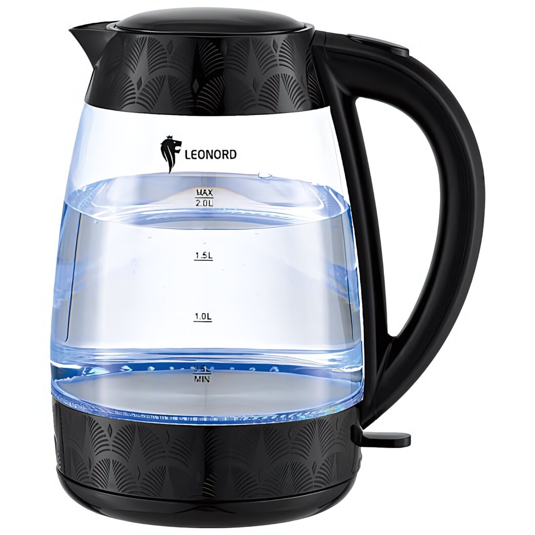 Чайник электрический LEONORD "LE-1519", 2л, 2200Вт, стеклянный с LED подсветкой, жаропрочное стекло