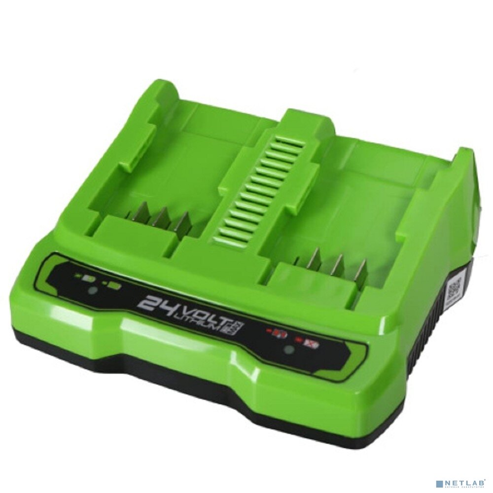 Greenworks Зарядное устройство для 2-х аккумуляторов Greenworks G24X2UC2, 24V [2931907]