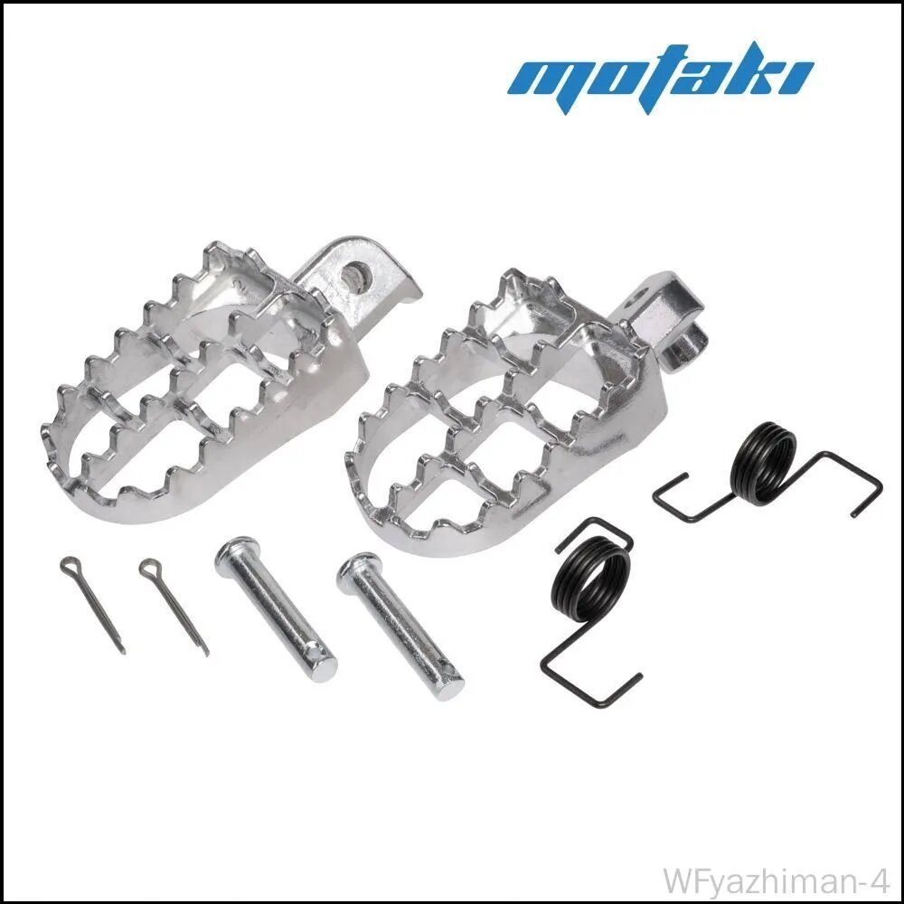Подножки водителя питбайк, мото KAYO T2/T4/T6 (комплект серебро)
